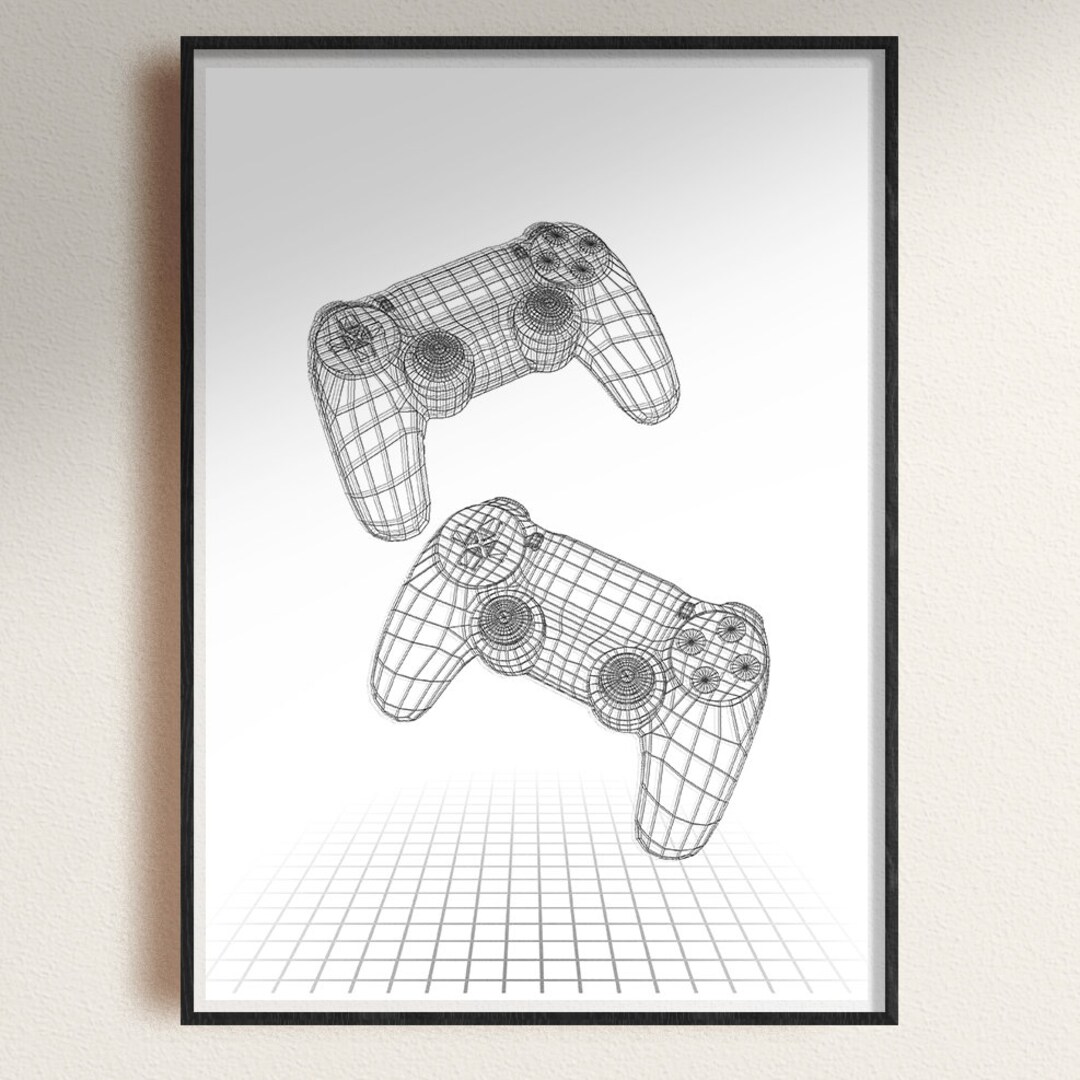 Playstation Game Controllers Geek Line Drawing Instant Download, Retro ...