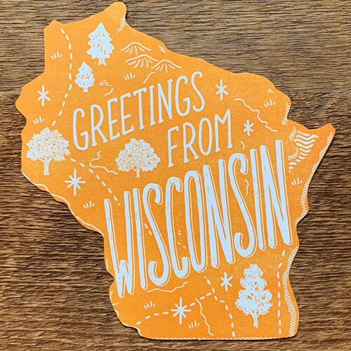 Wisconsin Postcard Greetings From Wisconsin Die Cut - Etsy