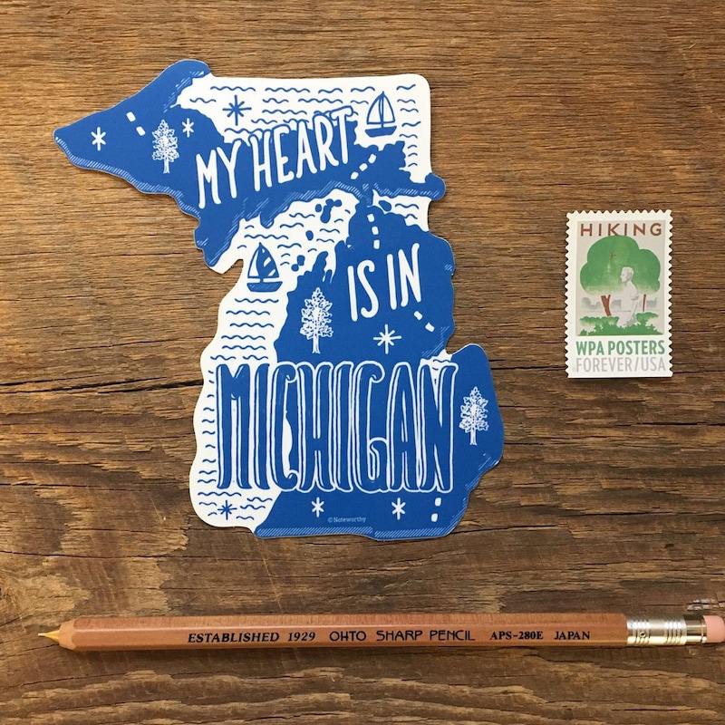 Michigan Sticker - Etsy