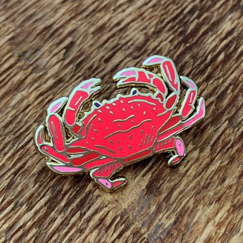 Lobster Enamel Pin Red and Gold Lobster Pin Single Hard - Etsy