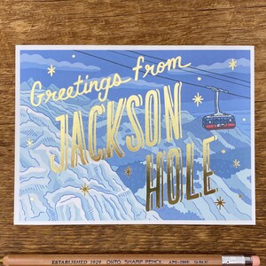 Jackson Hole Postcard Greetings From Jackson Hole Foil and - Etsy