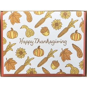Happy Thanksgiving Boxed Set of 6 Thanksgiving Cards | Etsy