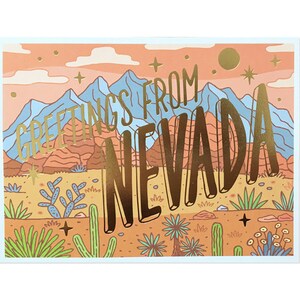 Nevada Postcard, Greetings From Nevada, Foil and Digitally Printed ...