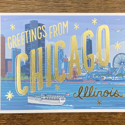 Vintage Chicago Postcard Greetings From Chicago Illinois - Etsy