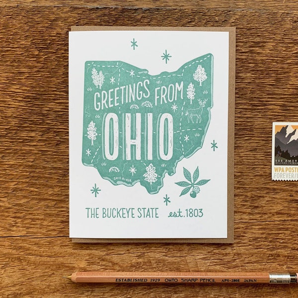 Ohio Greeting Card - Etsy
