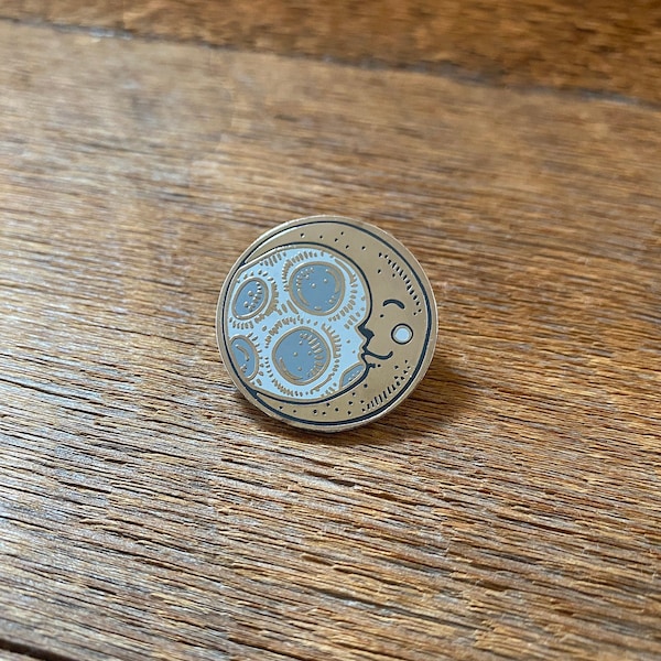 Moon Enamel Pin - Etsy