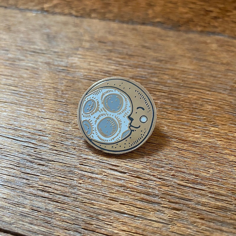 Moon Enamel Pin - Etsy