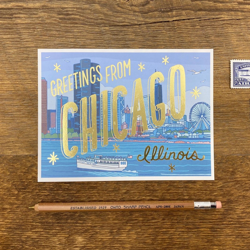 Chicago Postcard - Etsy