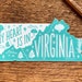 Virginia Sticker Virginia State Sticker Bumper Sticker | Etsy