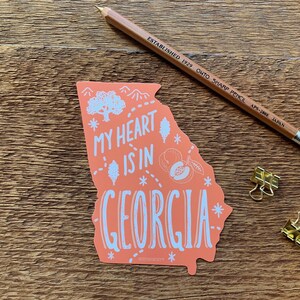 Georgia Sticker Georgia State Sticker Bumper Sticker Single - Etsy