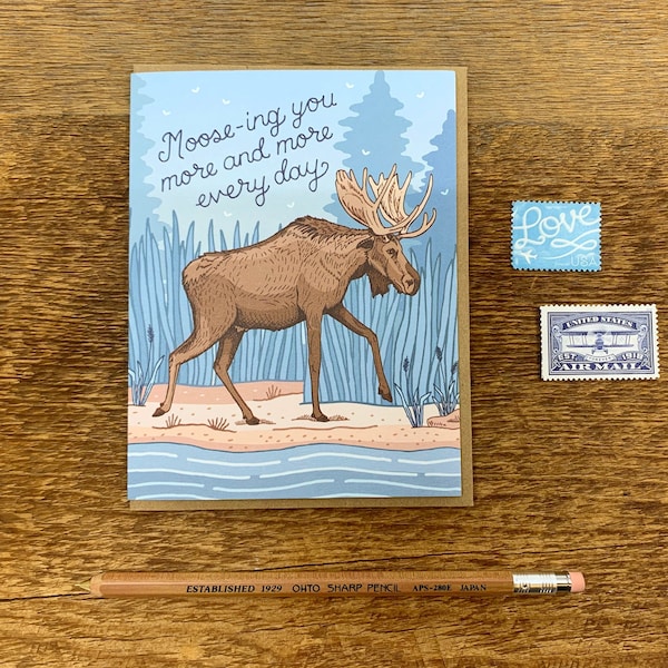 Moose Cards - Etsy