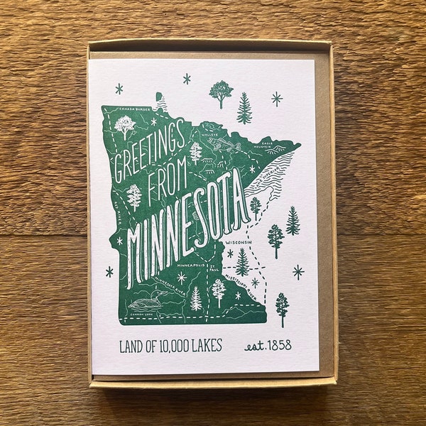 Minnesota Card - Etsy
