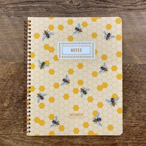Honey Bees Notebook, Wire-o Notebook, Lined Pages - Etsy