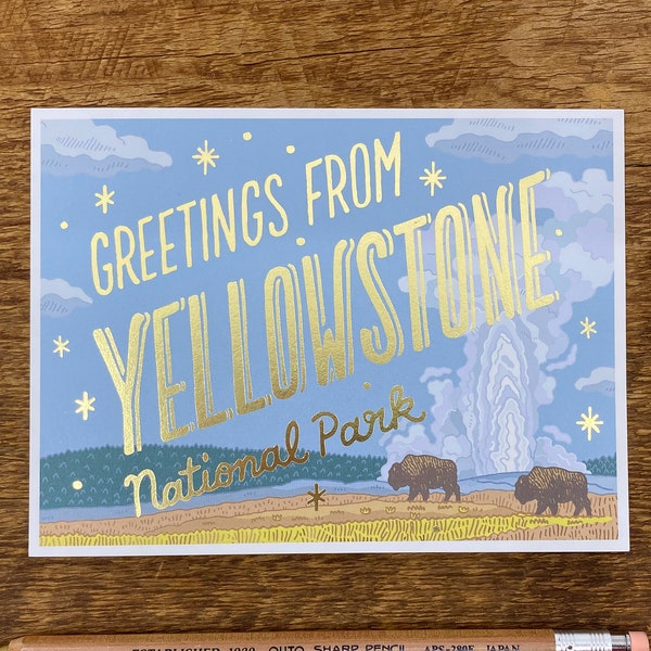 Yellowstone Postcard - Etsy