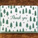 Pine Tree Pattern Thank You Cards Thanks Boxed Set of 6 - Etsy