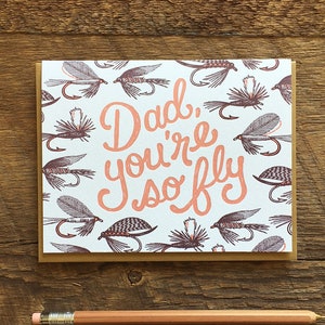 Dad Fly Card You're so Fly Dad Fishing Dad Outdoors - Etsy