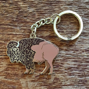 Bison Enamel Keychain, Buffalo Keychain, Explore Keychain, Single Hard ...