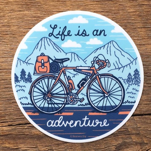 Adventure Sticker Bicycle Sticker Outdoors Sticker Single - Etsy