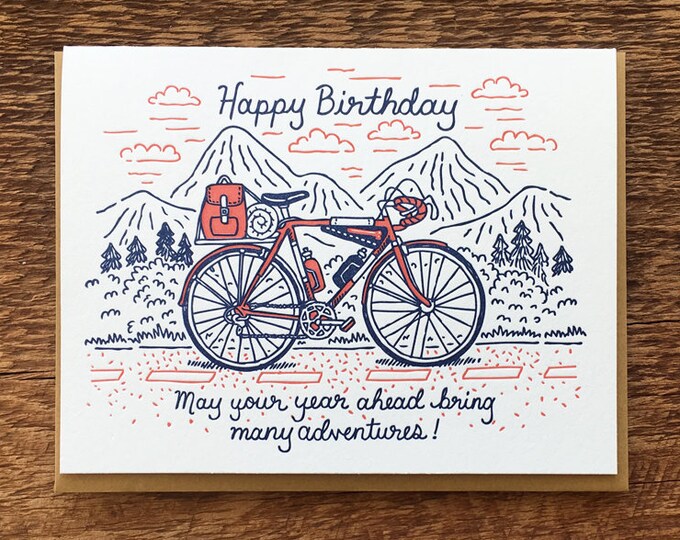 Birthday Bicycle Card Happy Birthday Card Birthday - Etsy