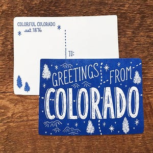 Colorado Postcard, Greetings From Colorado, Die Cut Letterpress State ...