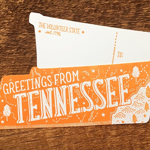 Tennessee Postcard Greetings From Tennessee Die Cut - Etsy