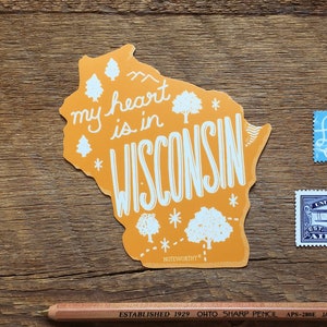 Wisconsin Sticker, Wisconsin State Sticker, Single Die Cut Vinyl ...