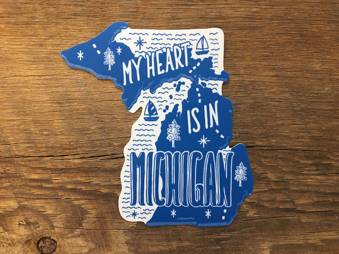 Michigan Sticker Michigan State Sticker Bumper Sticker - Etsy
