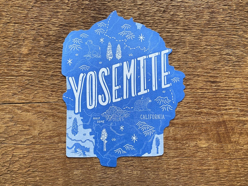 Yosemite Postcard, Yosemite Map, Yosemite National Park Map California ...