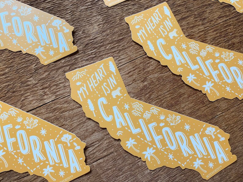 California Sticker California State Sticker Bumper Sticker | Etsy