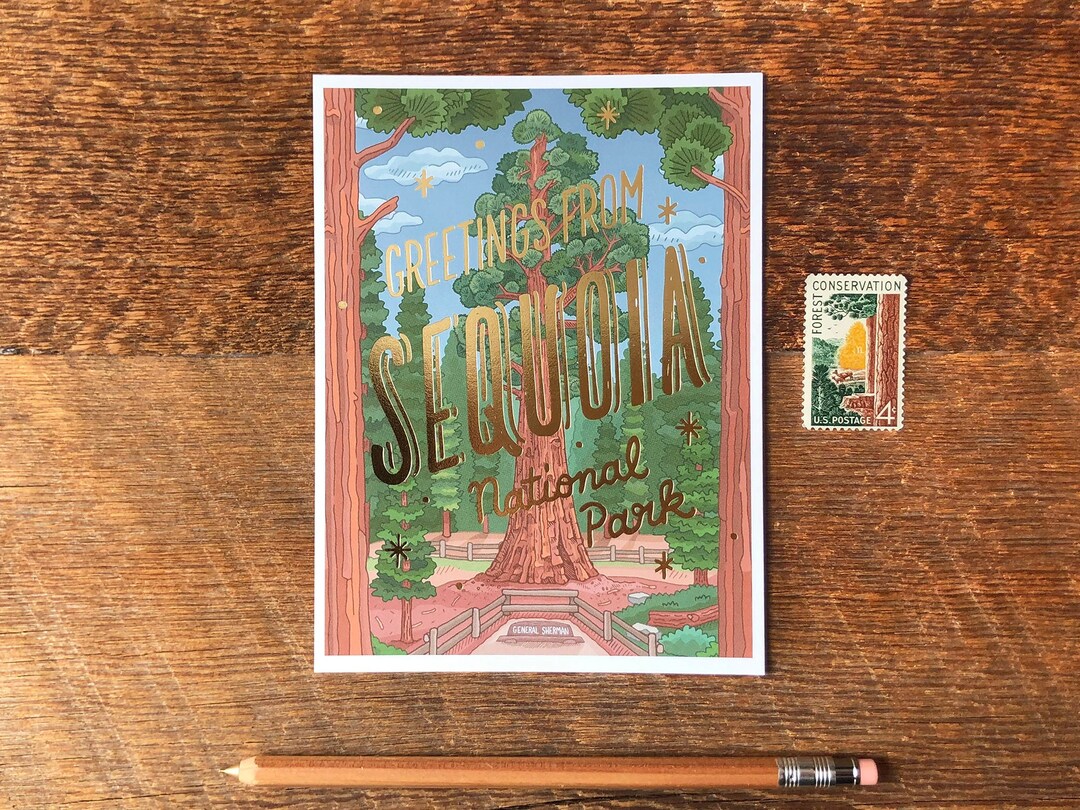 Sequoia National Park Postcard, Greetings From Sequoia National Park ...