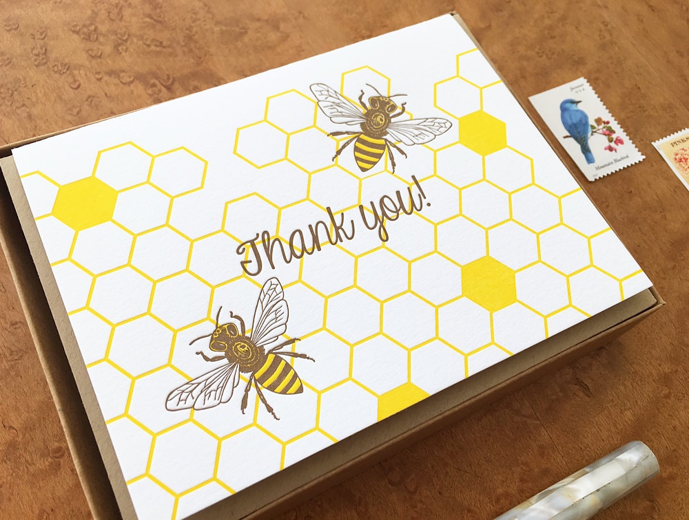 Thank You Honey Bees Thank You Cards Boxed Set of 6 - Etsy