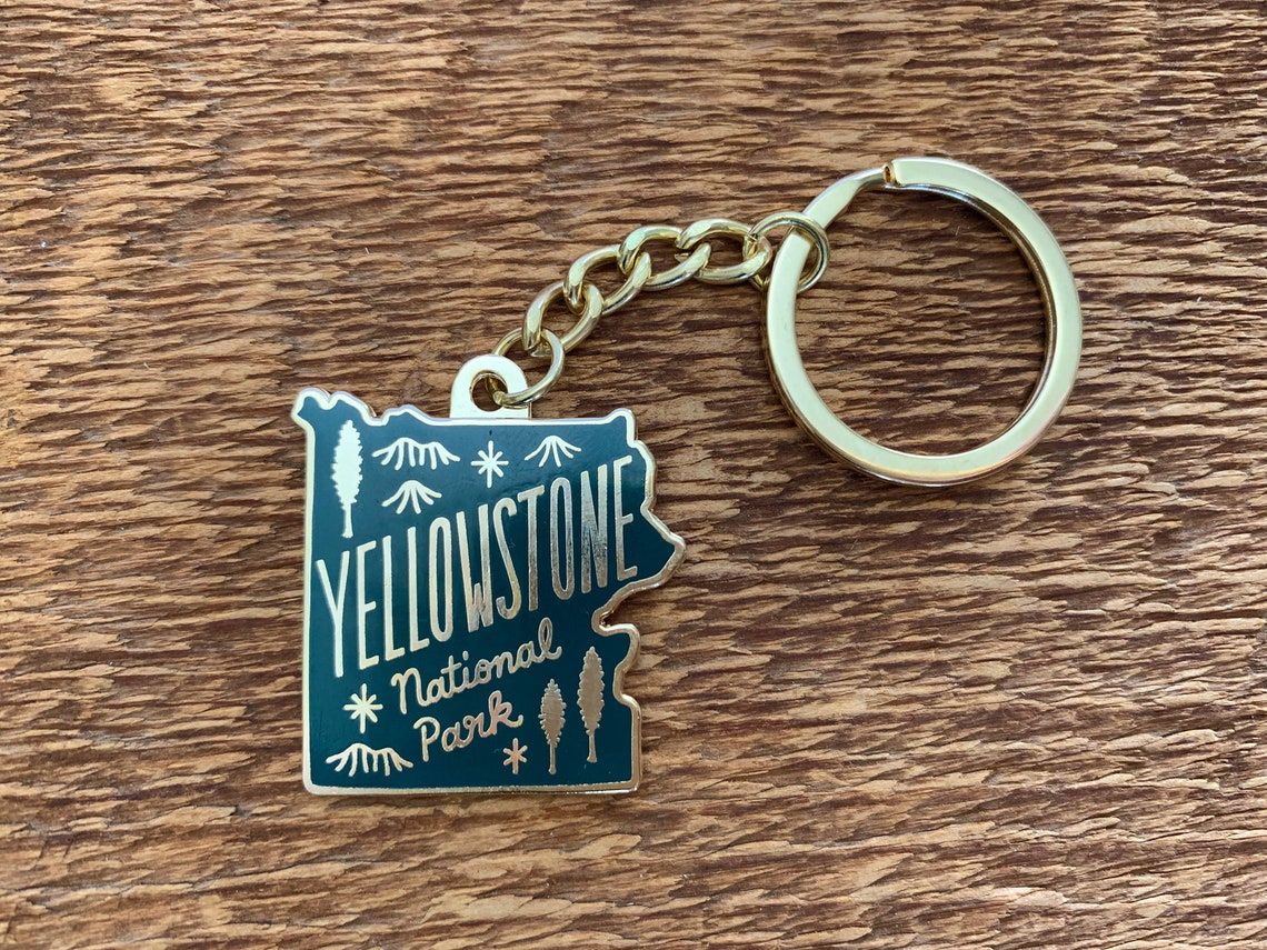 Yellowstone Enamel Keychain Yellowstone National Park Map - Etsy