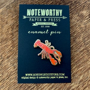 Lobster Enamel Pin, Red and Gold Lobster Pin, Single Hard Enamel Pin ...