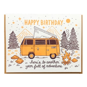 Birthday Camper Van Card, Happy Birthday Card, Birthday Adventure ...
