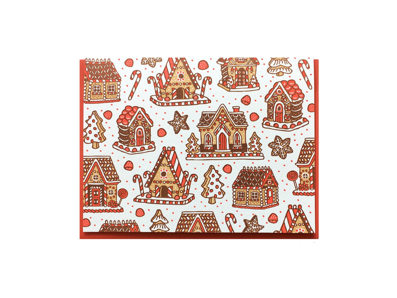 Gingerbread Houses Holiday Card Gingerbread Pattern - Etsy