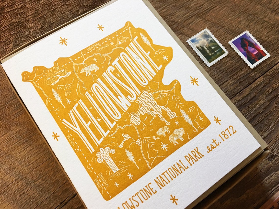 Yellowstone National Park Greeting Card Boxed Set of 6 A2 - Etsy