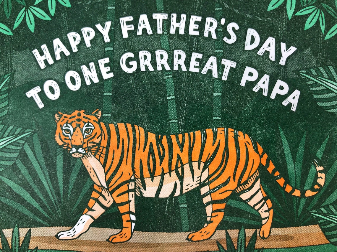 Grrreat Tiger Papa Happy Father's Day Tiger Jungle Card - Etsy
