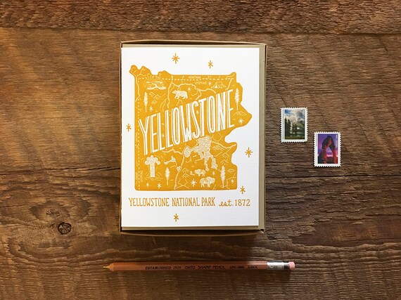 Yellowstone National Park Greeting Card Boxed Set of 6 A2 | Etsy