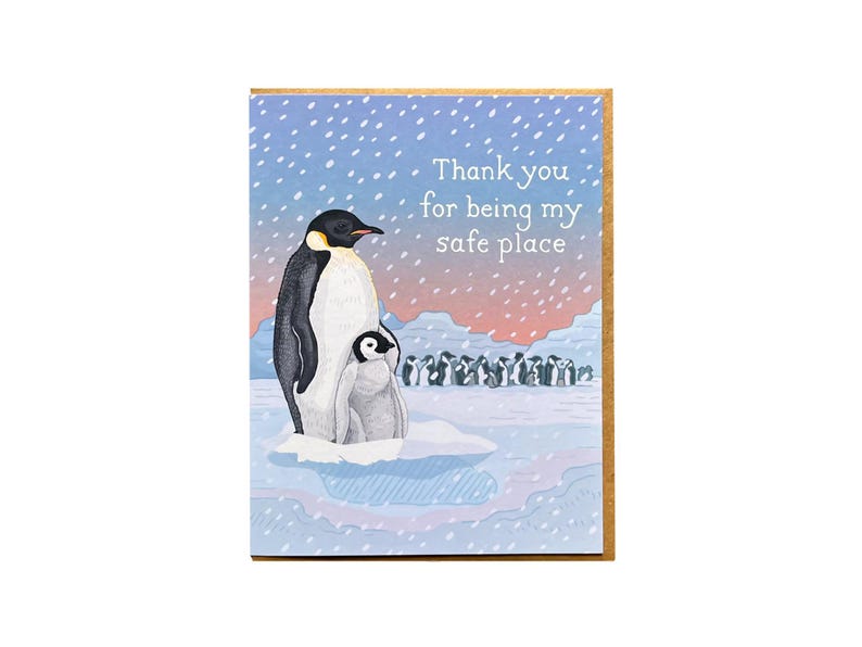 Penguin Safe Place Card, Thank You, Mother's Day - Etsy