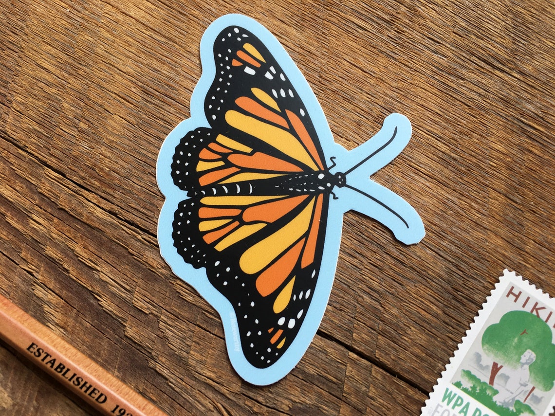 Monarch Sticker Butterfly Sticker Single Die Cut Vinyl | Etsy