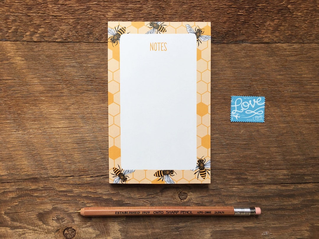 Honey Bee Pocket Notepad, Bee Gift, Office Supplies, 3.5 X 5.5 Desk ...
