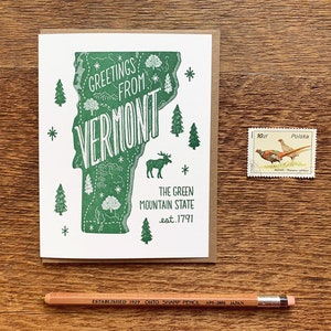 Vermont Greeting Card, Greetings From Vermont, Boxed Set of Letterpress ...