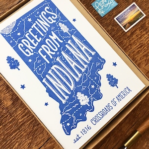 Indiana Greeting Cards, Greetings From Indiana, Boxed Set of 6, A6 ...