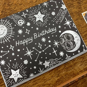 Celestial Birthday Card, Space Birthday Card, Foil Printed Greeting ...