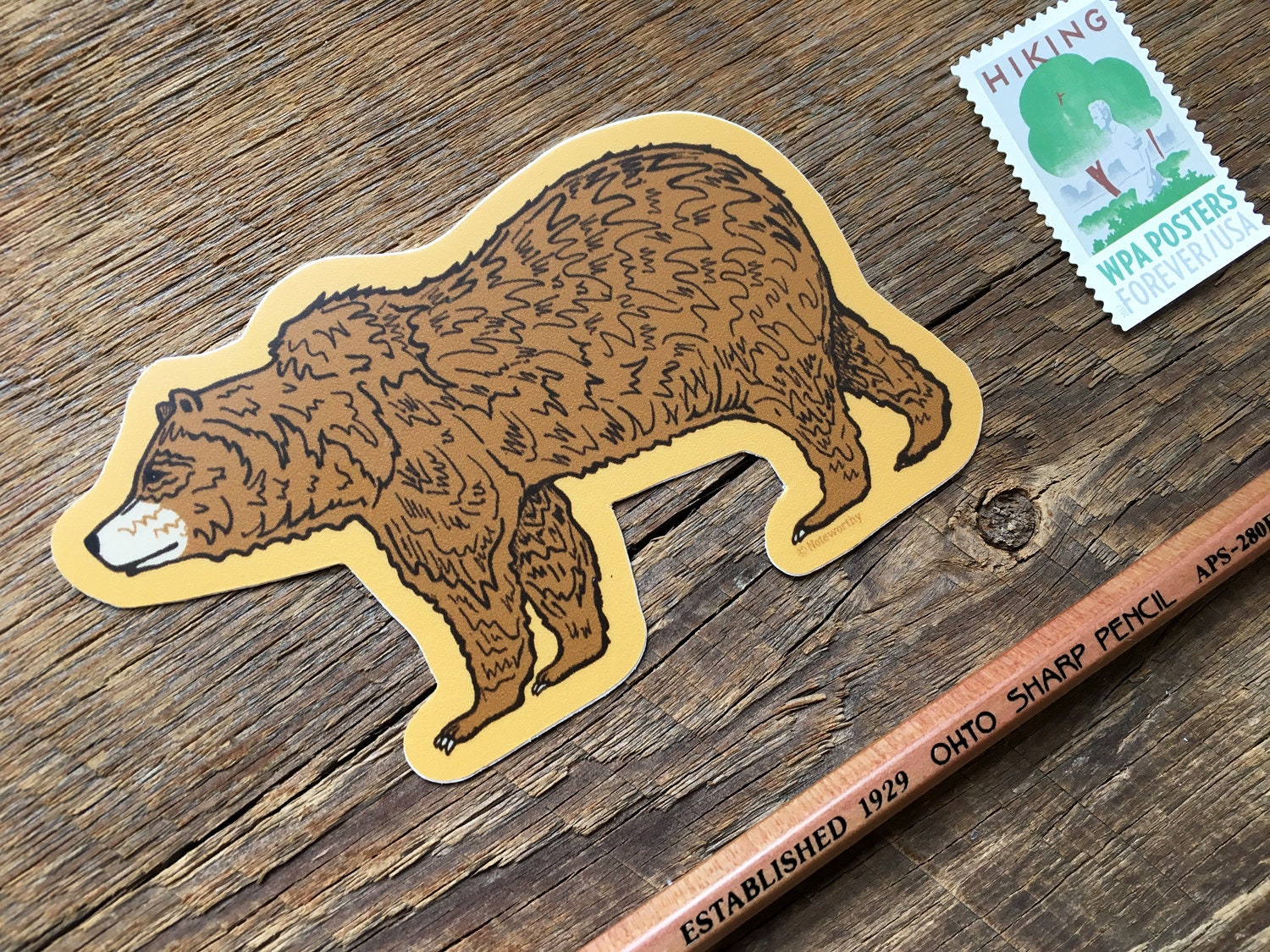 Grizzly Bear Sticker Outdoors Sticker Single Die Cut Vinyl | Etsy