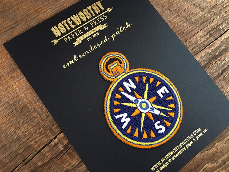 Compass Embroidered Patch Compass Patch Single Embroidered - Etsy