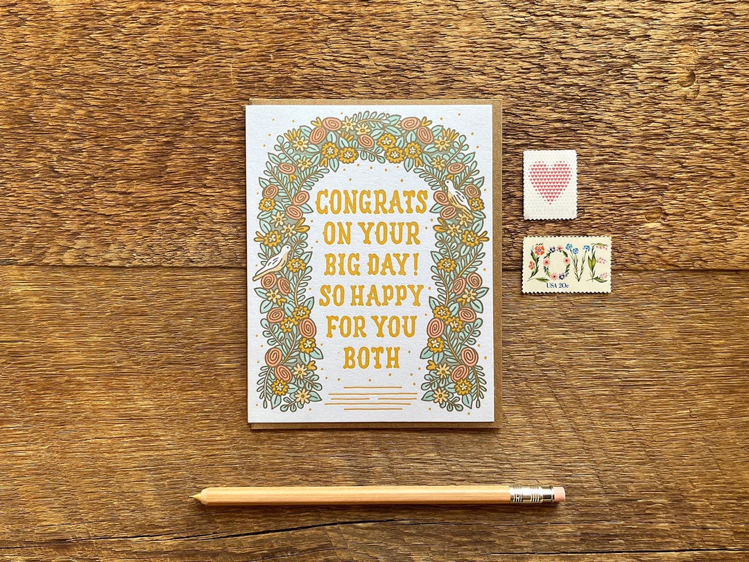 Congrats Floral Wedding Arch, Congratulations Card, Wedding Card ...