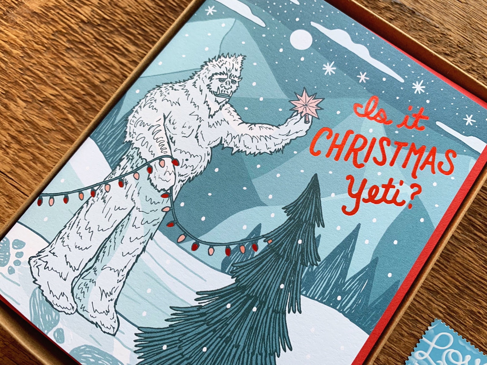 Christmas Yeti Abominable Snowman Cards Boxed Set of 6 - Etsy