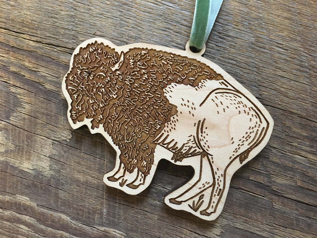 Bison Ornament, Buffalo Christmas Ornament, Laser Cut Wood Ornament - Etsy