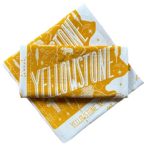 Yellowstone Tea Towel, Yellowstone National Park, Single Screen Printed ...